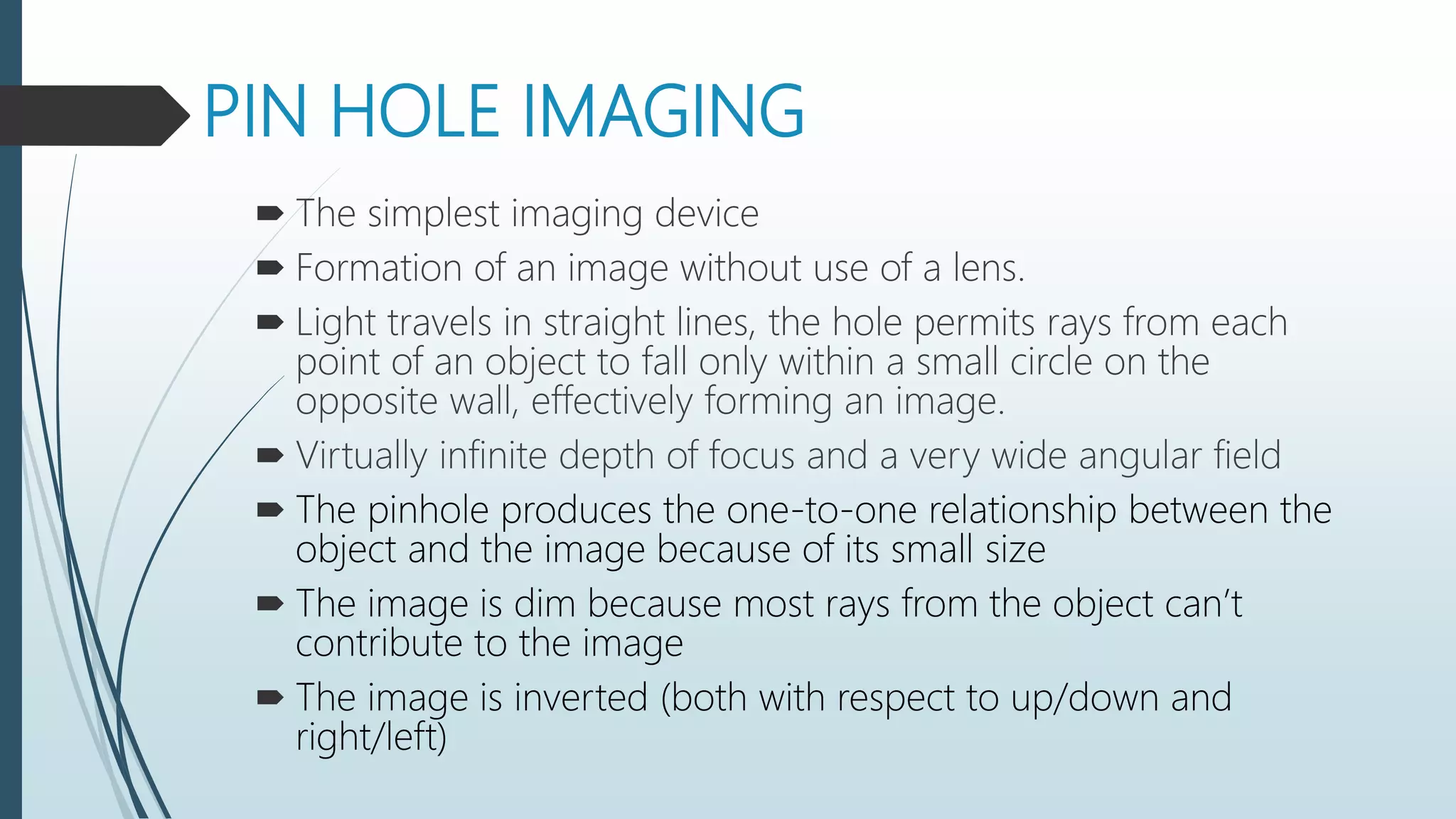 Pin Hole Imaging, Reflection & Refraction | PPTX