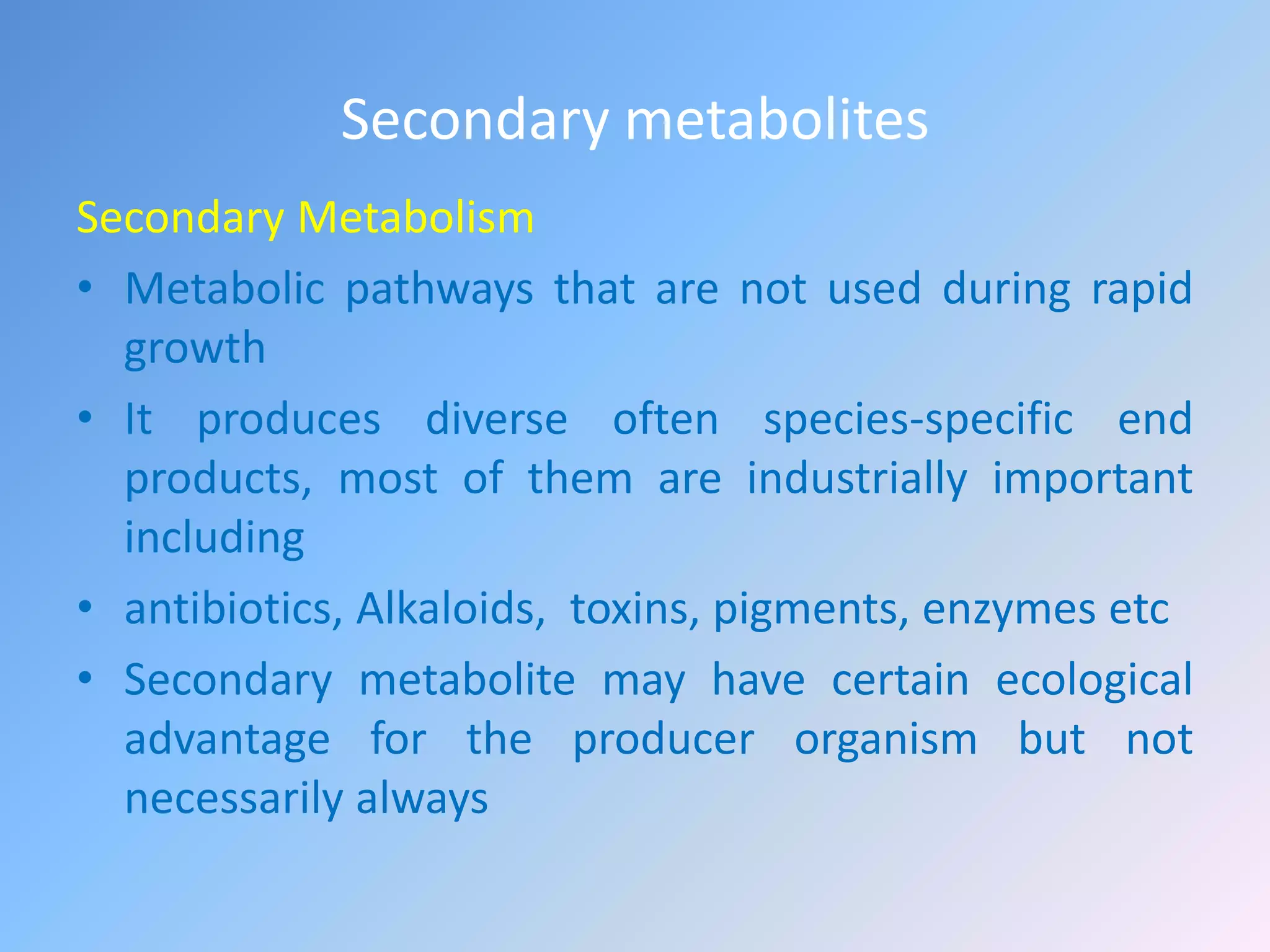 Secondary Metabolites (Basic concepts) - Lec2 | PDF