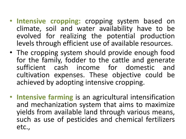 cropping system types | PPTX | Agriculture | Industries
