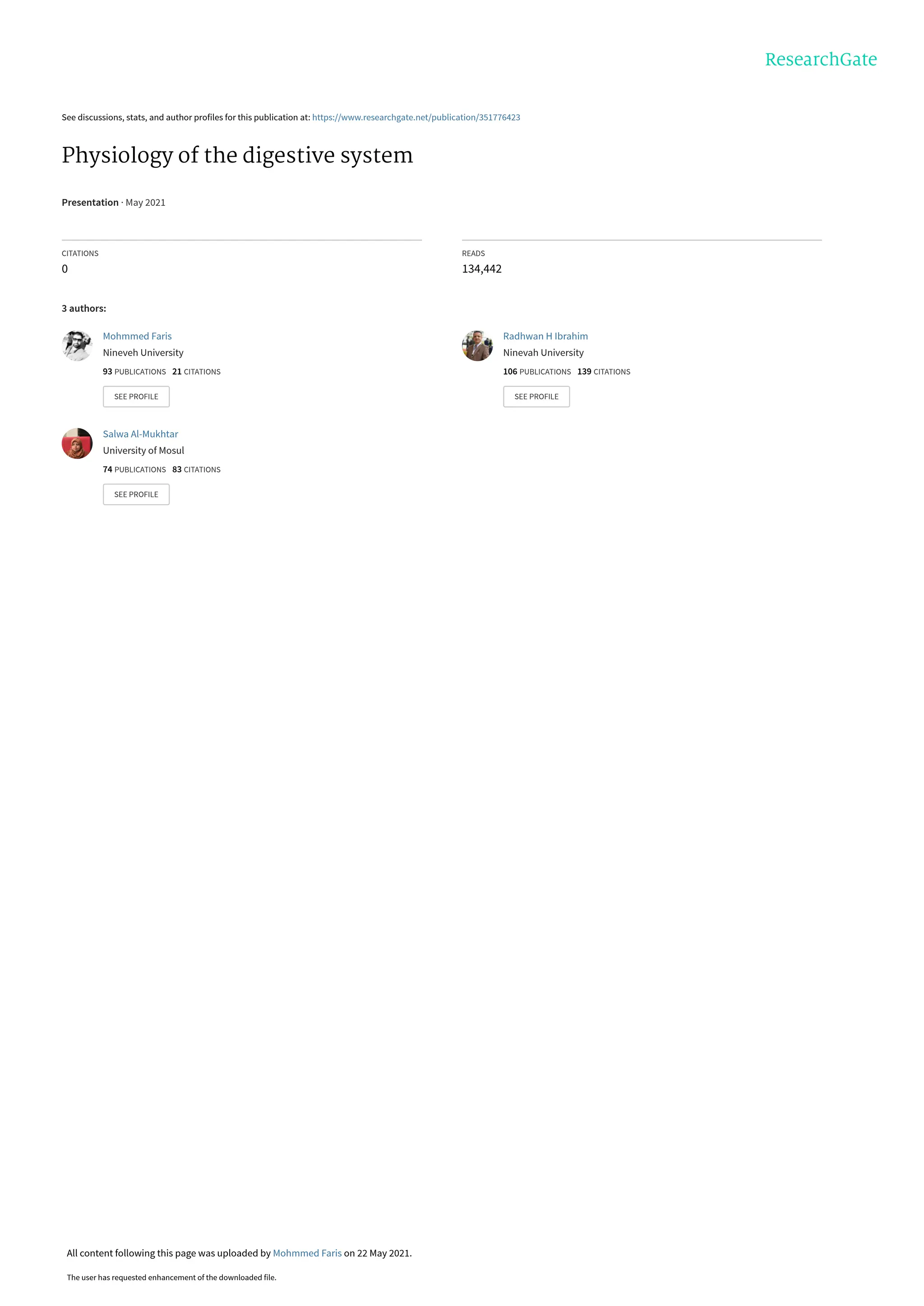 lecture note on physiology of the digestive system | PDF