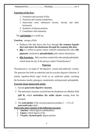 lecture note on physiology of the digestive system | PDF | Digestive ...