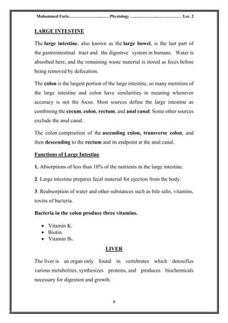 lecture note on physiology of the digestive system | PDF