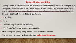 lecture about Precooling, Sorting and Grading for post harvested filed ...