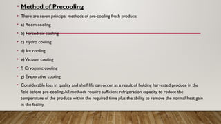lecture about Precooling, Sorting and Grading for post harvested filed crops | PPTX