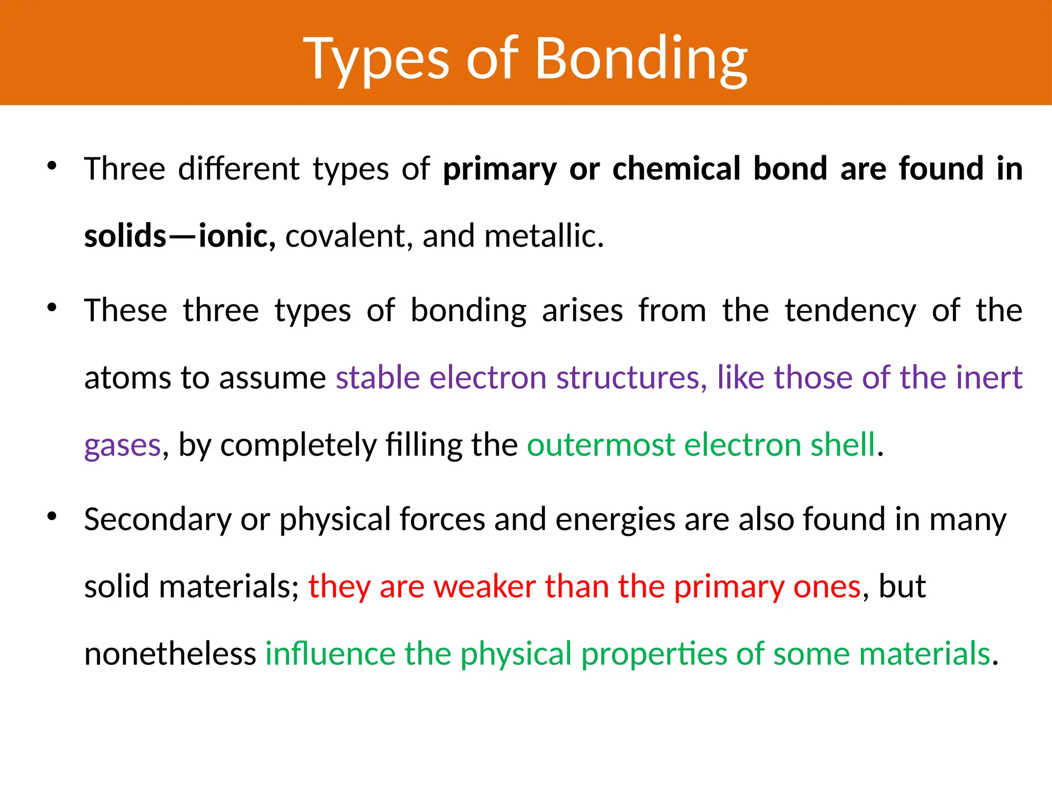 atomic bonding and its effects for material science engineering | PPTX