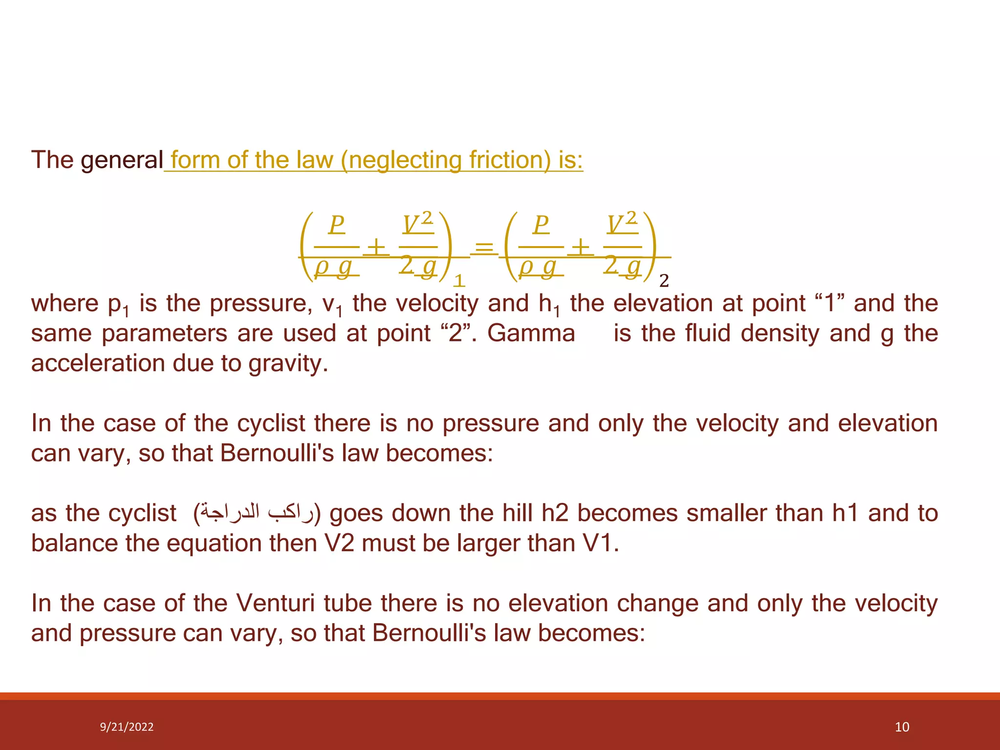 Application of Bernoulli Equation | PPTX