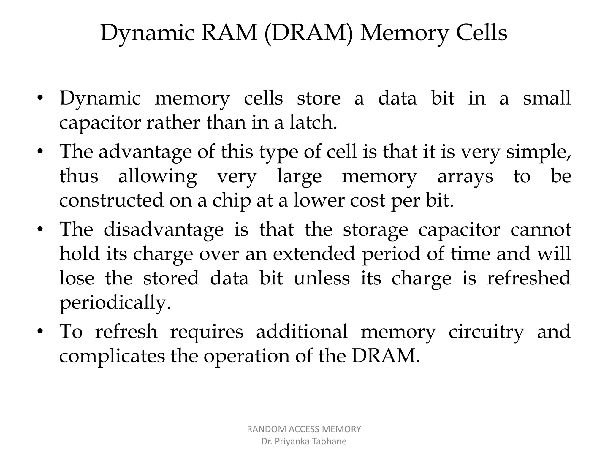 Lec 2 digital electronics - random access memory | PPTX