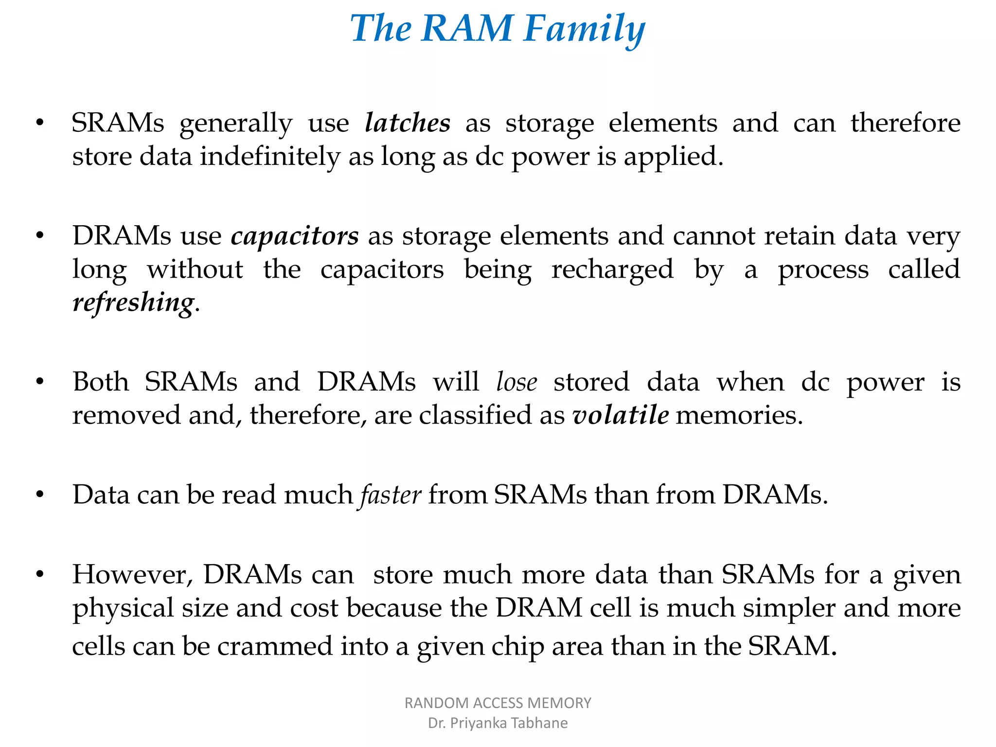 Lec 2 digital electronics - random access memory | PPTX