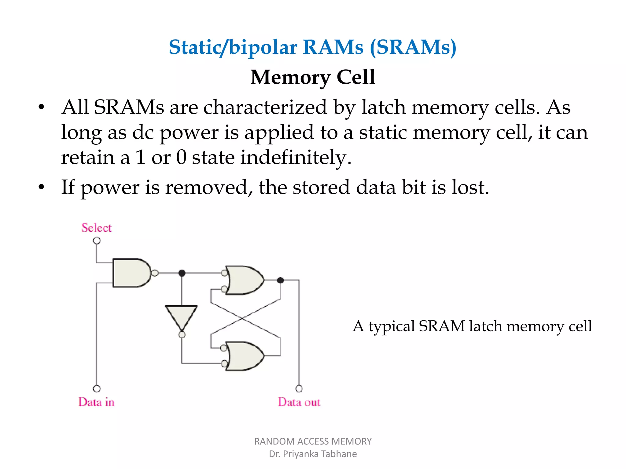 Lec 2 digital electronics - random access memory | PPTX
