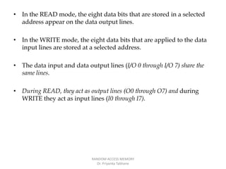 Lec 2 digital electronics - random access memory | PPTX