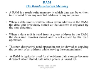 Lec 2 digital electronics - random access memory | PPTX