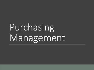 Lec 2- Purchasing Management.pptx | Mergers and Acquisitions | Business ...