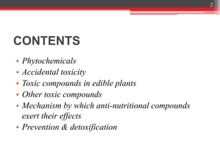 Toxicity from naturally occurring toxins in plant foods | PPTX