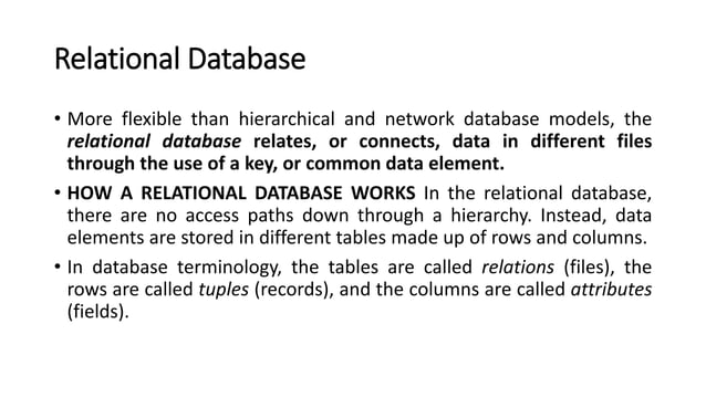 Lec20.pptx introduction to data bases and information systems | PPTX | Databases | Computer ...