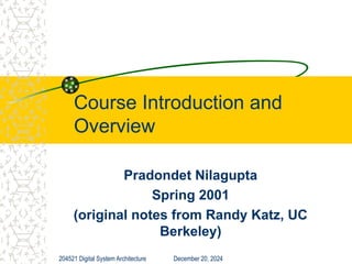 Fundamentals of Computer Architecture lecture notes | PPT