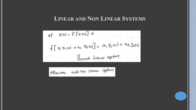 Linear & Non-Linear Systems |Solved problems| | PPT