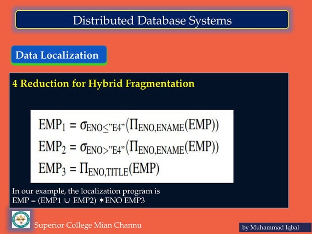 Distributed Database Systems-Data Localization.pptx | Free Download