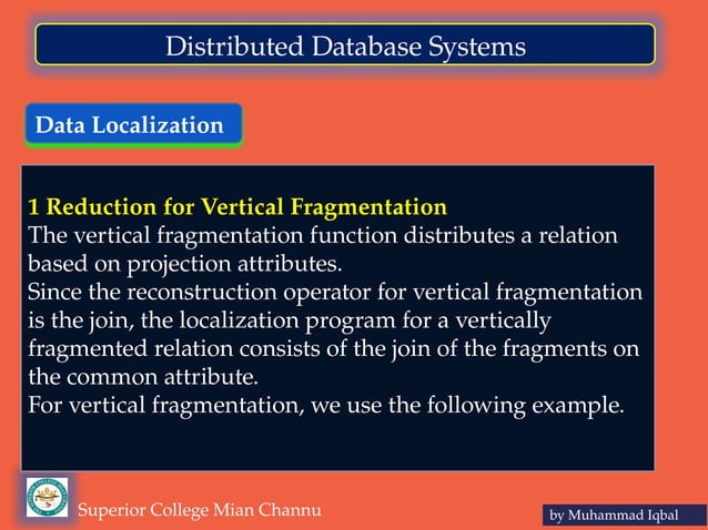 Distributed Database Systems-Data Localization.pptx | Free Download