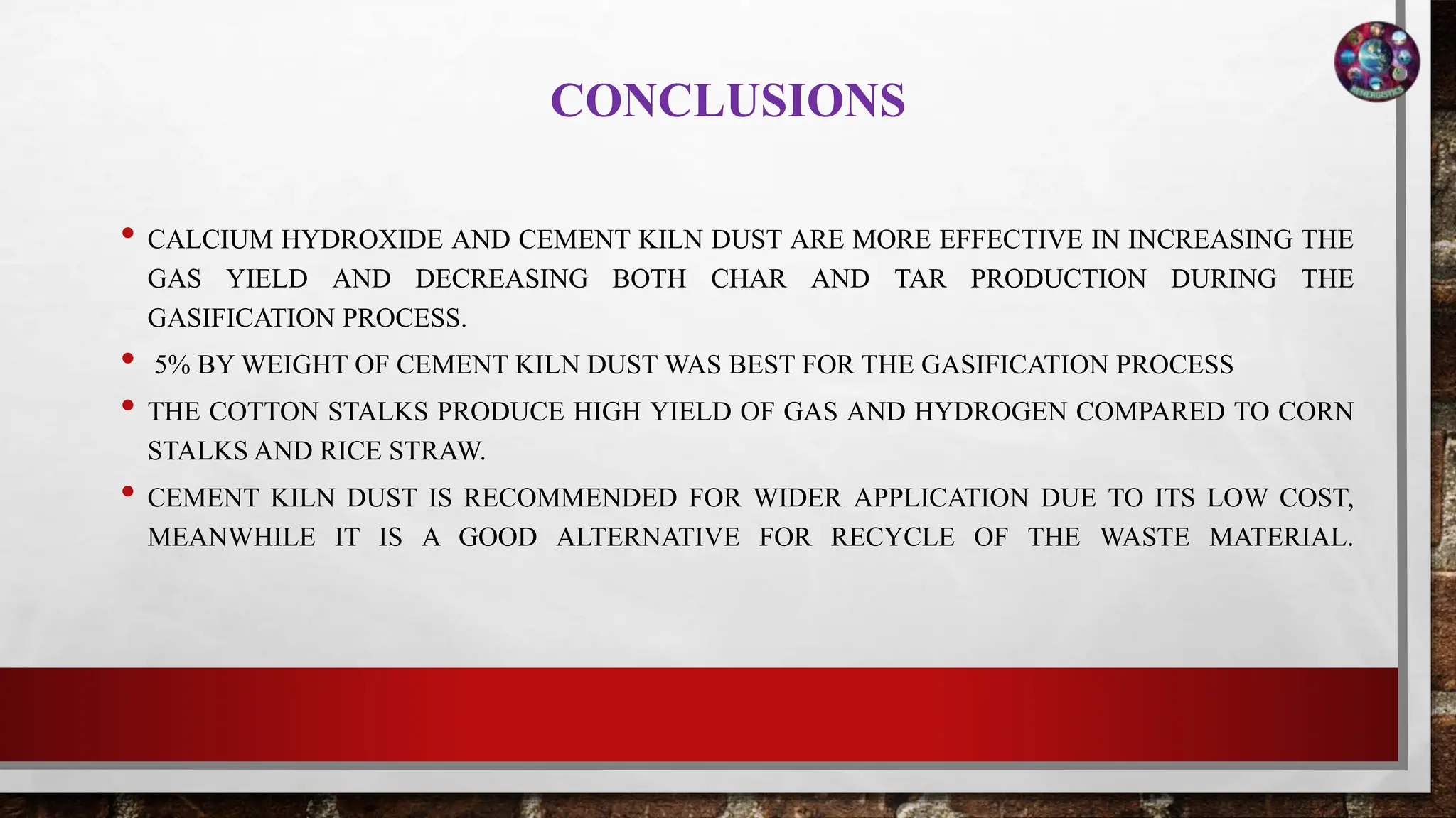 PRIMARY TAR CRACKING METHODS - Various materials used | PPTX