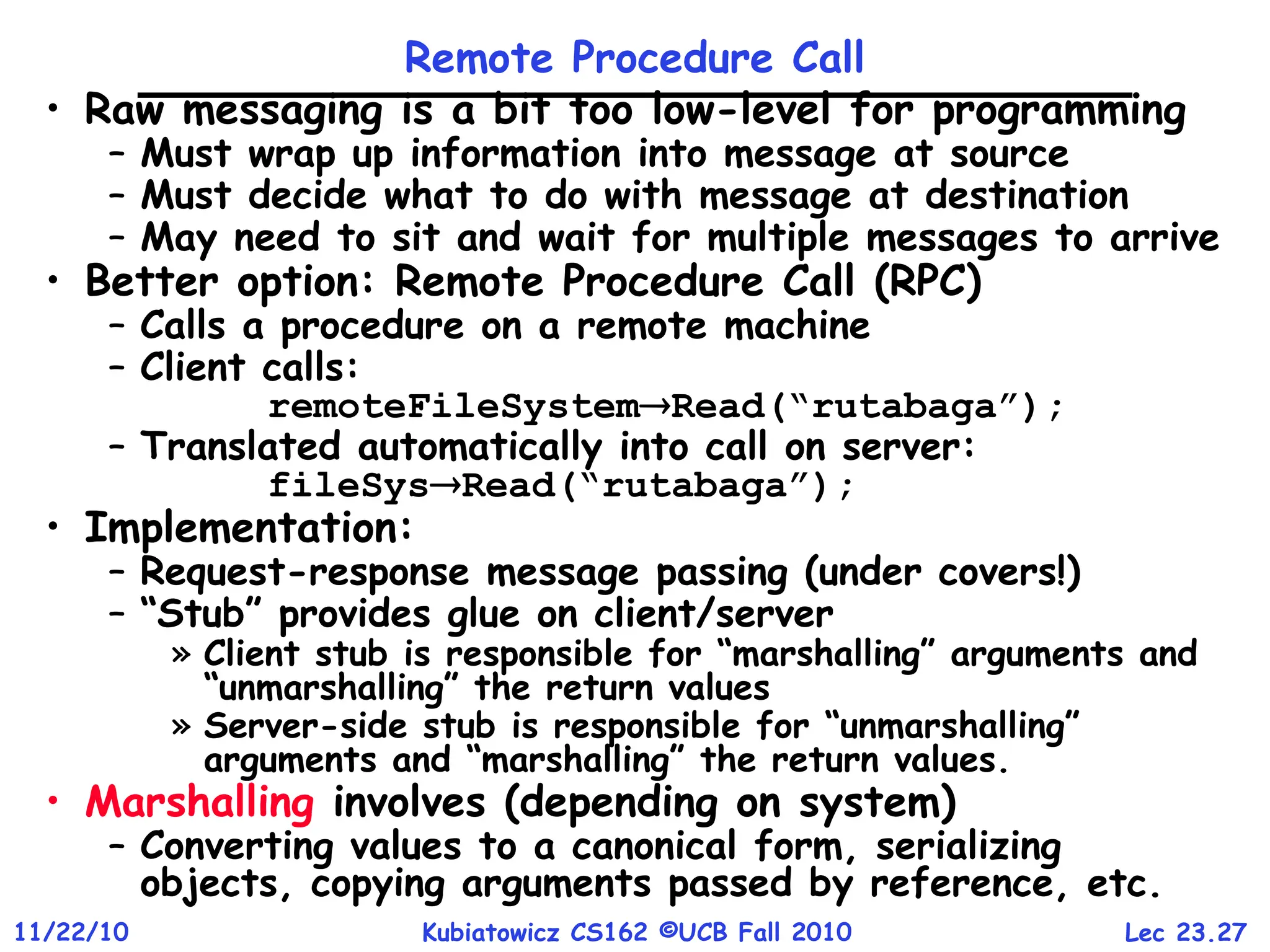 lec23-rpc.ppt lecture about RPC Remote Procedure Call | PPT