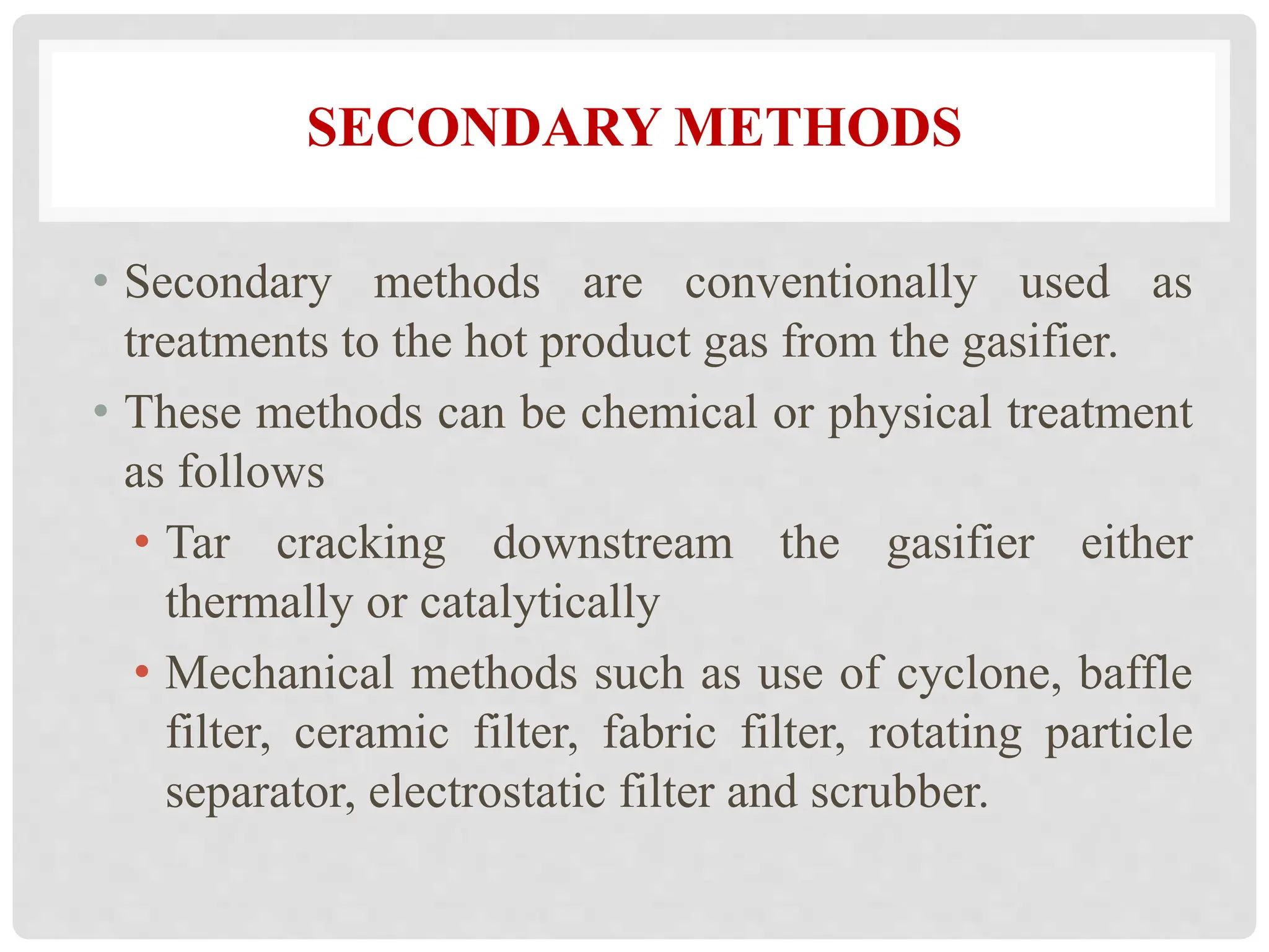 Secondary tar cleaning systems and technologies | PPTX