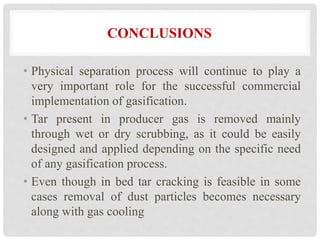 Secondary tar cleaning systems and technologies | PPTX
