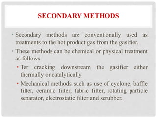Secondary tar cleaning systems and technologies | PPTX