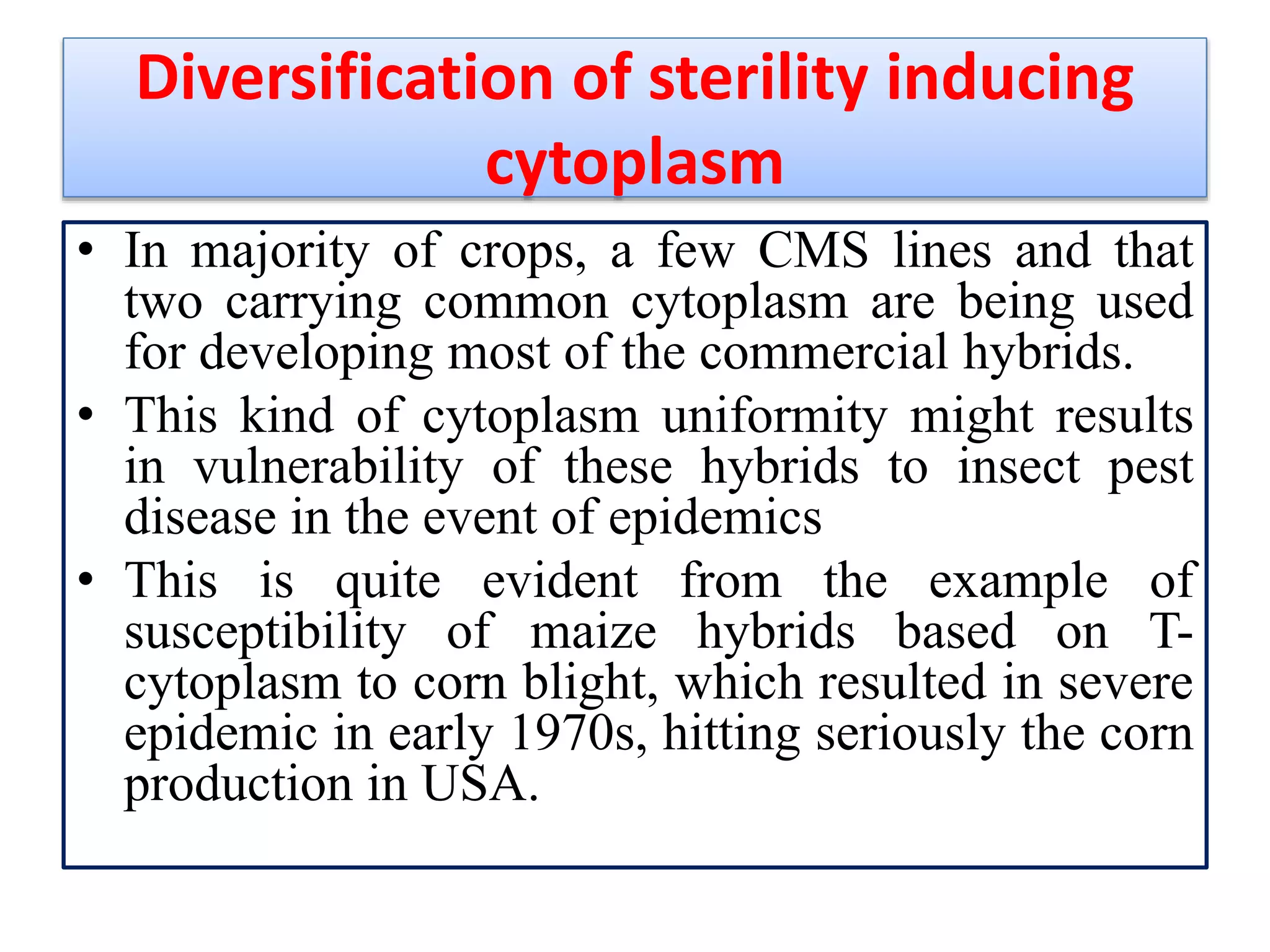 FERTILITY RESTORATION IN MALE STERILE LINES AND RESTORER ...