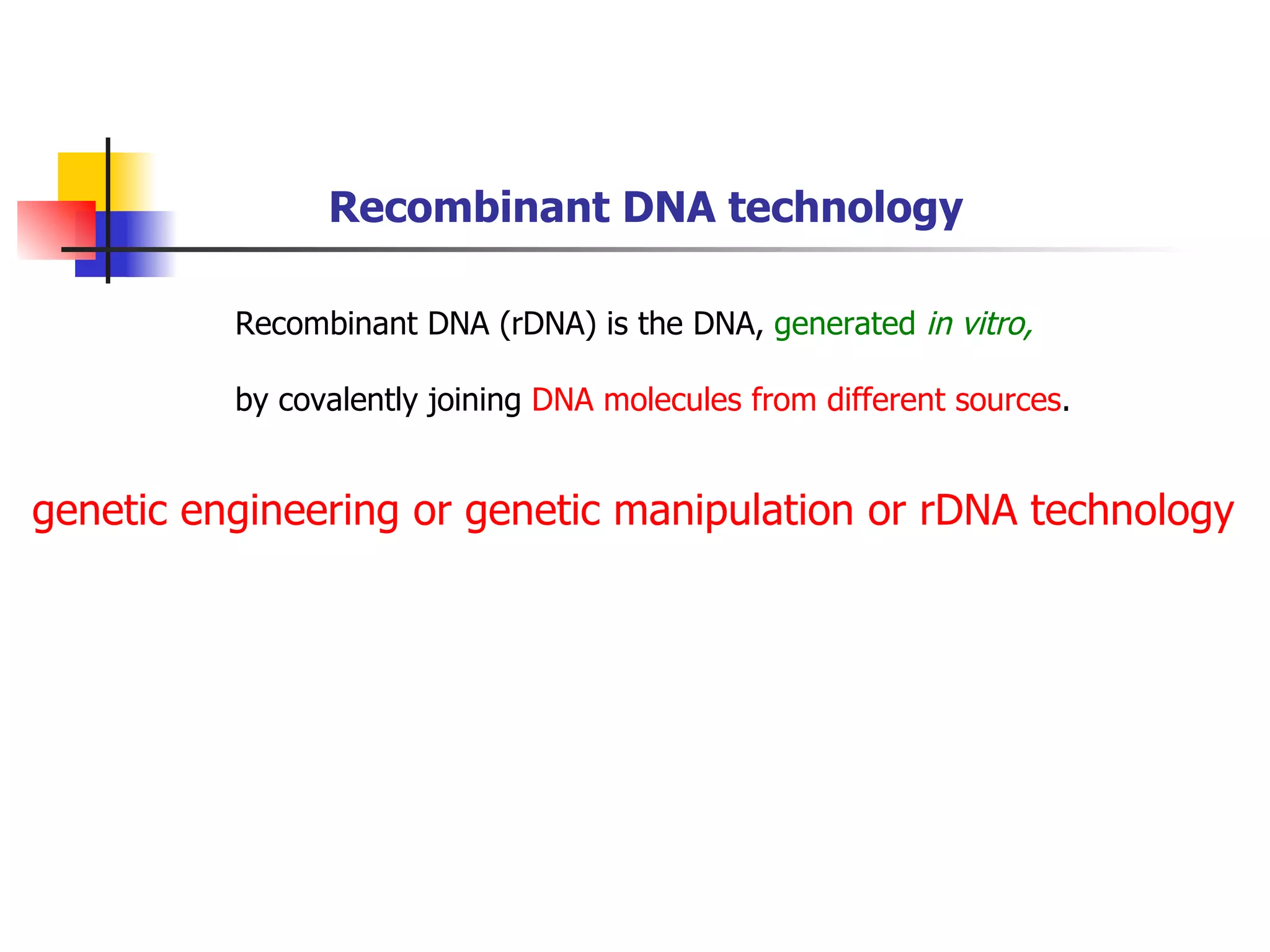 rDNA technology | PPT