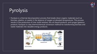 Pyrolysis – Its principles and claddification | PPTX