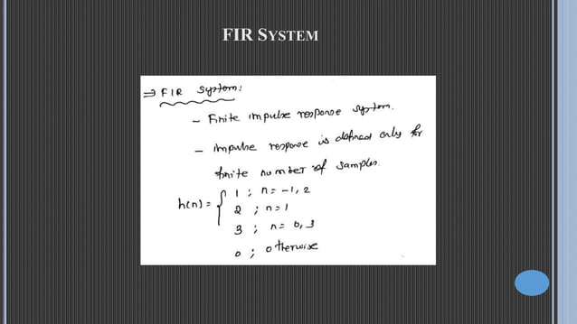 FIR and IIR system | PPTX