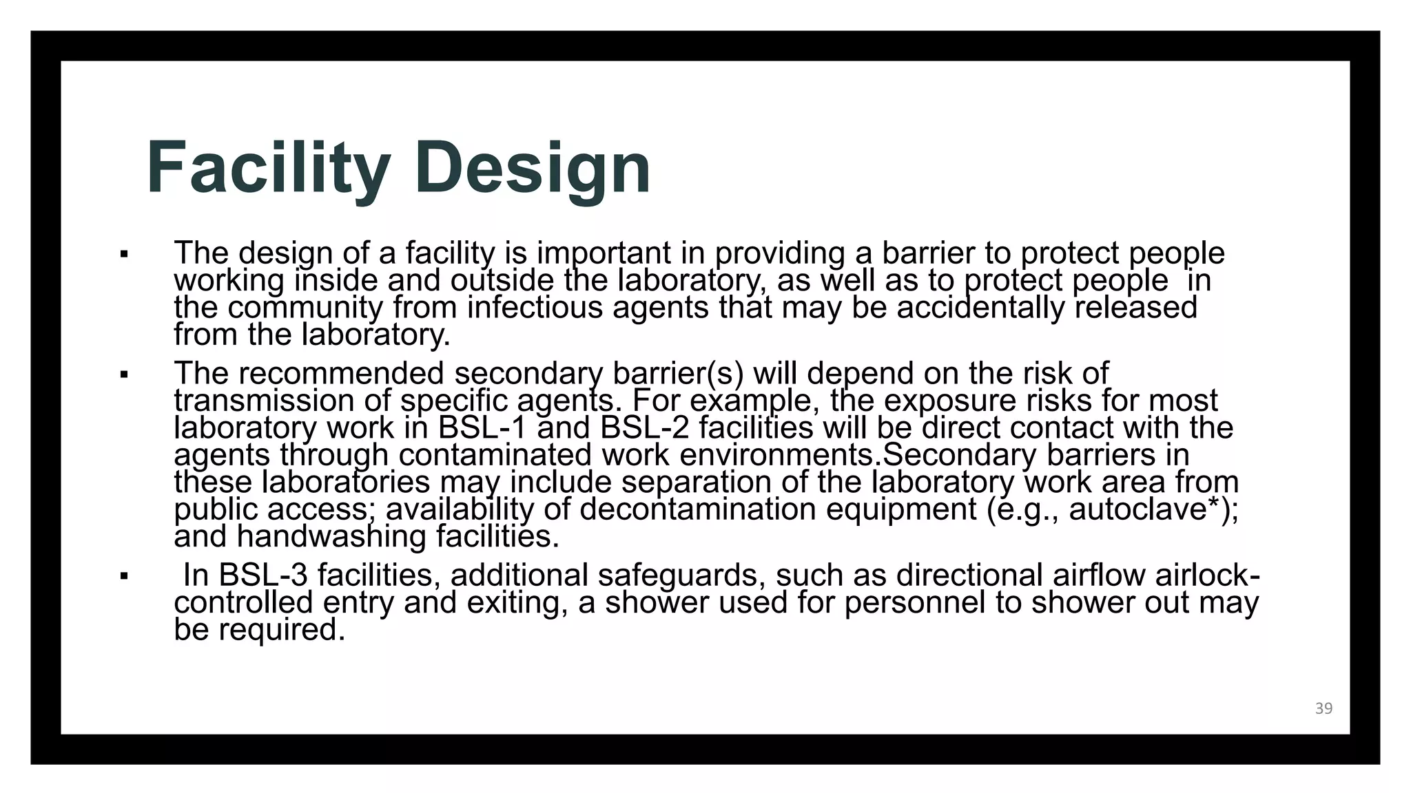 Lec 2 biosafety barriers in labs | PPTX