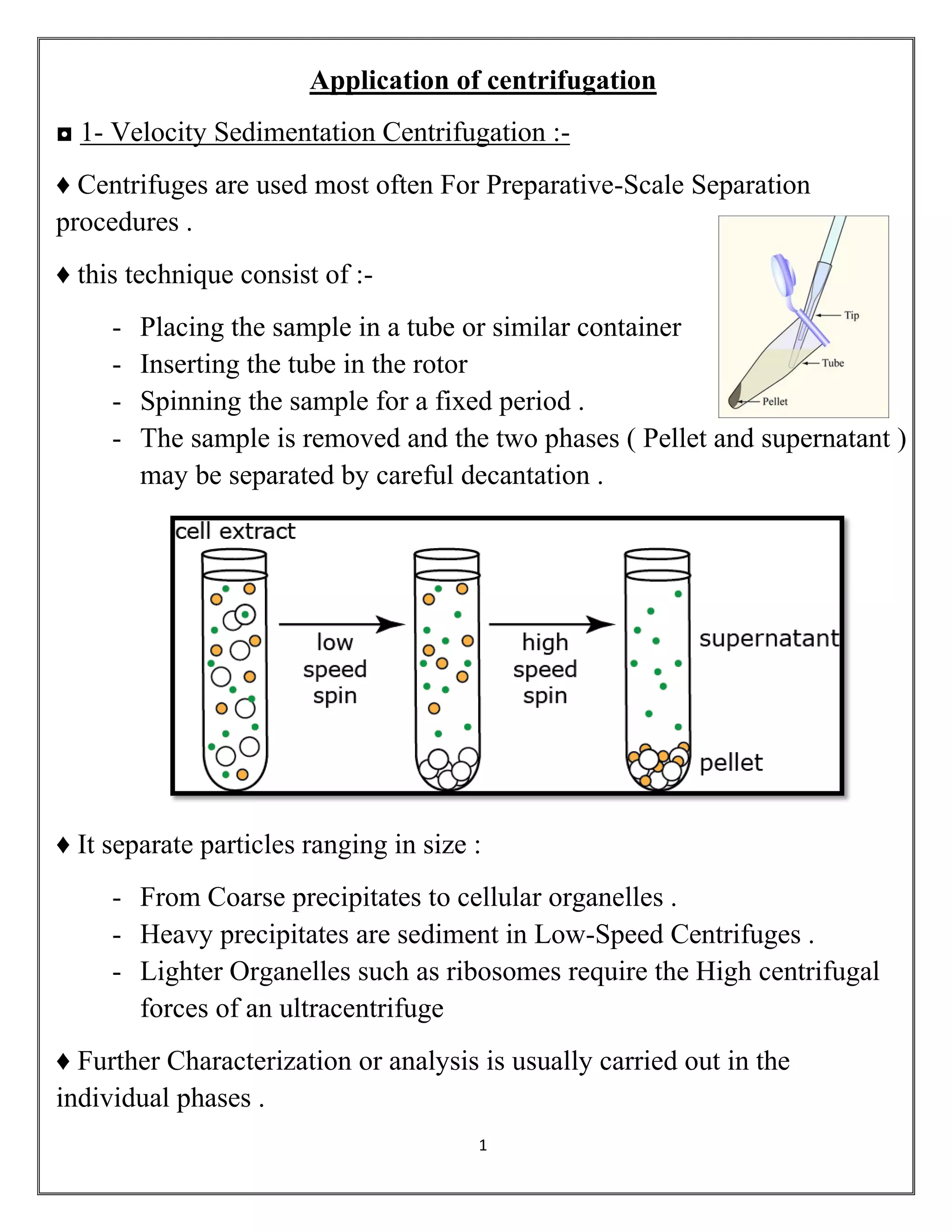 Application of centrifugation and Spectrophotometry | PDF