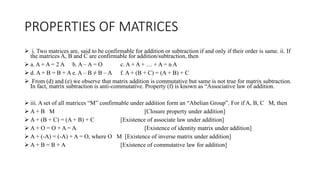 MATIX AND TYPES OF MATRIX | PPTX