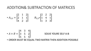 MATIX AND TYPES OF MATRIX | PPTX