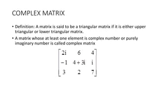 MATIX AND TYPES OF MATRIX | PPTX | Physics | Science