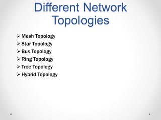 Networks topologies Lec#2 | PPTX | Computer Networking | Computing