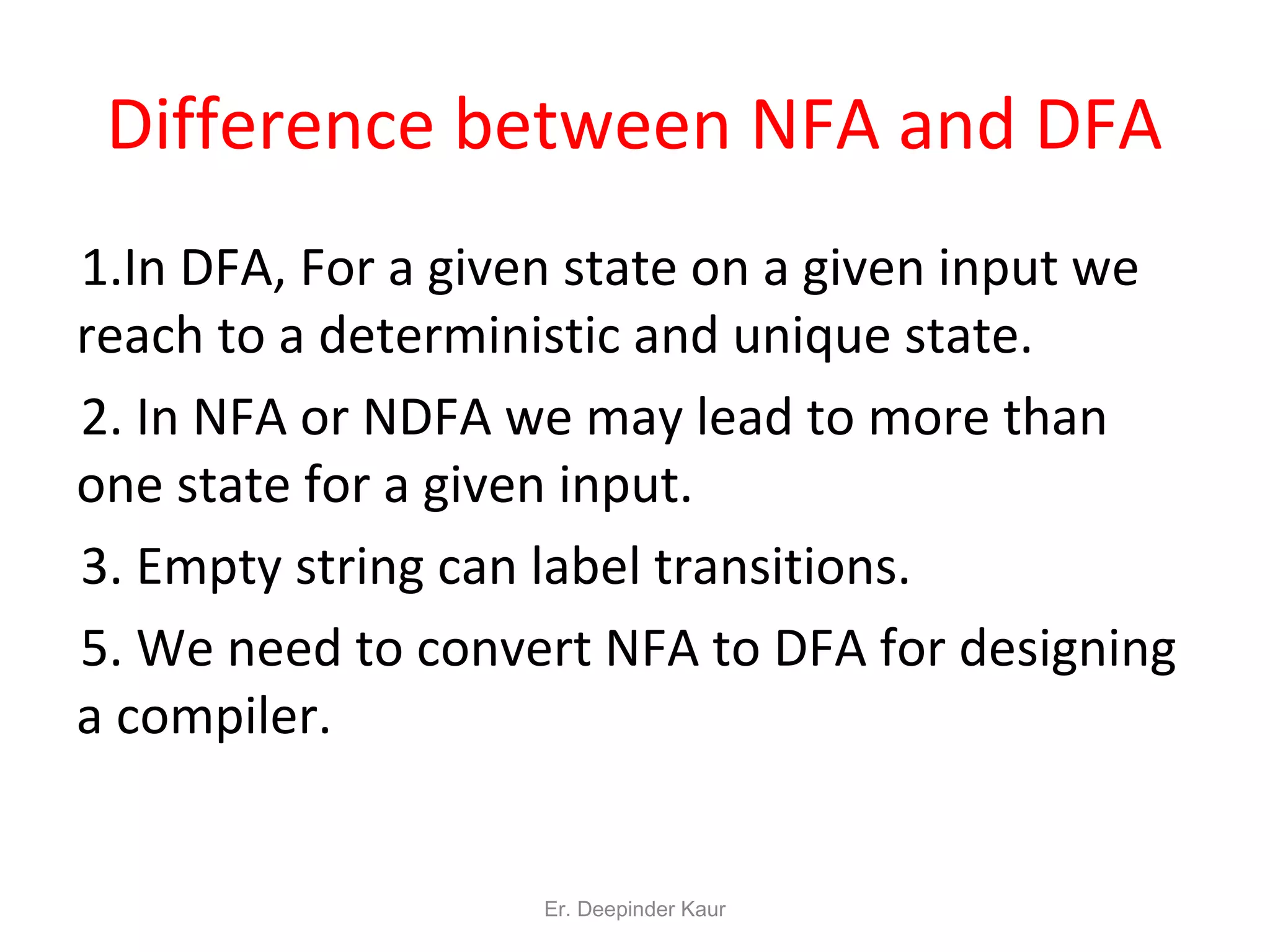Nfa Or Non Deterministic Finite Automata Ppt