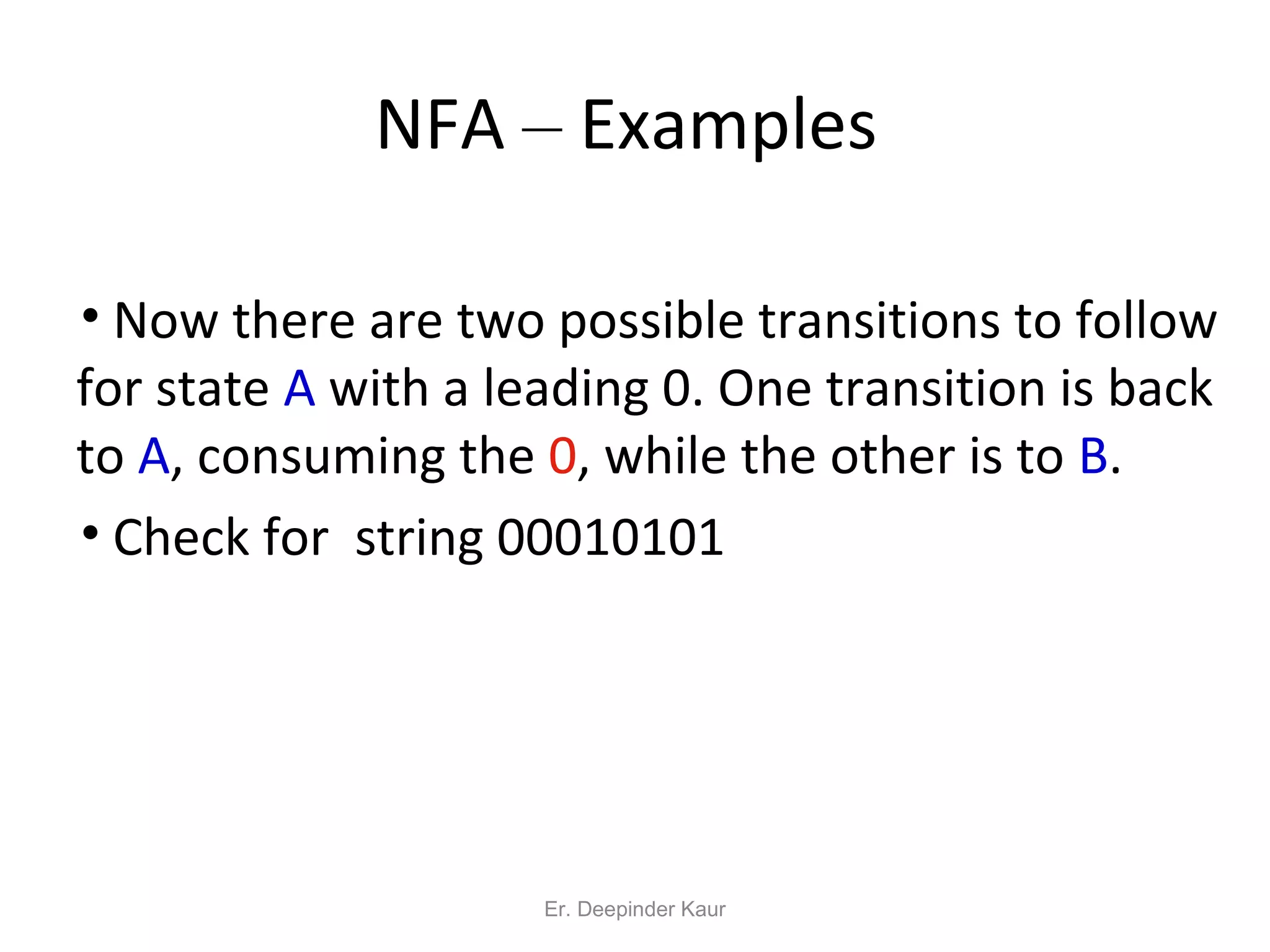 Nfa Or Non Deterministic Finite Automata Ppt