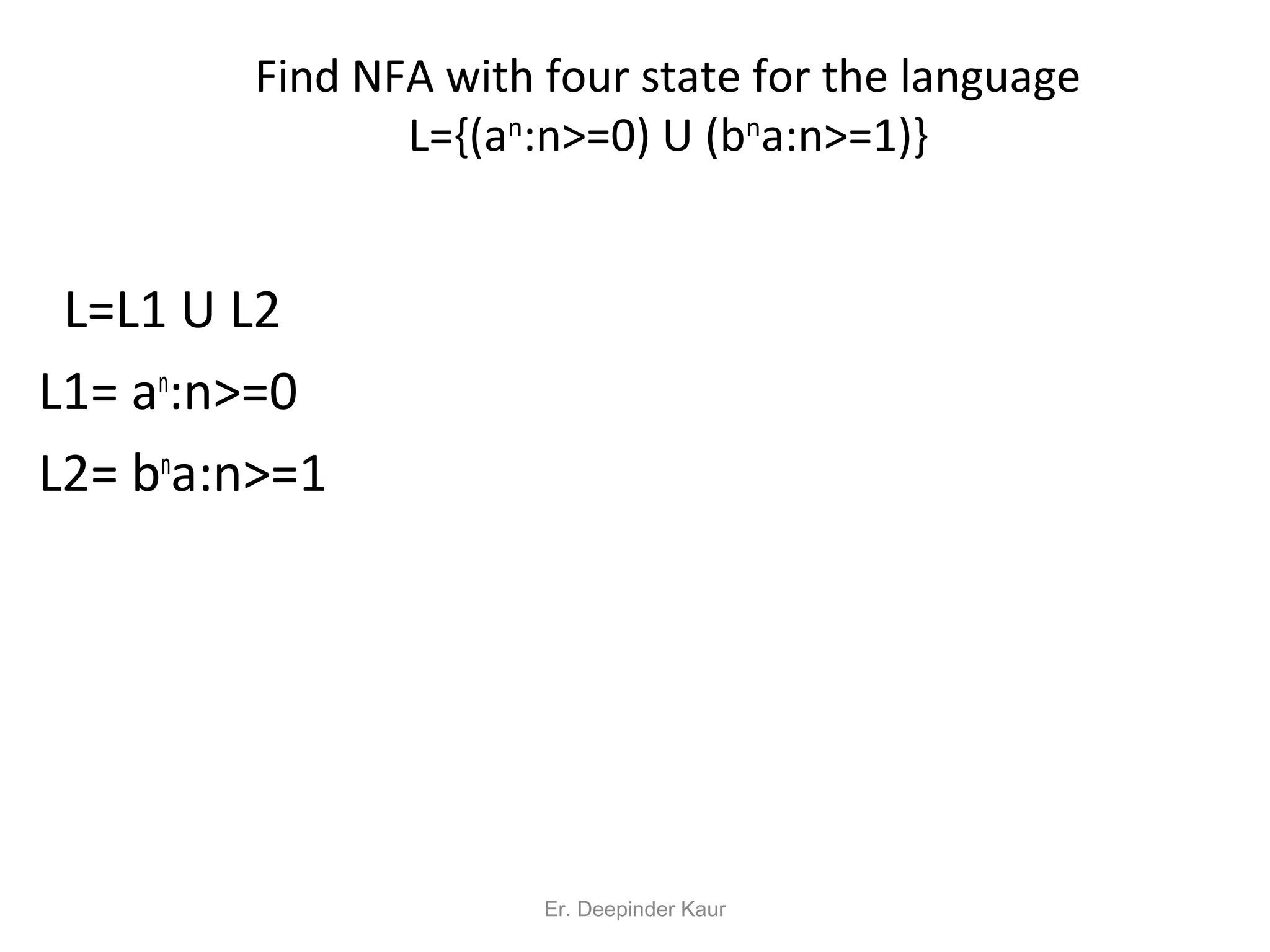 Nfa Or Non Deterministic Finite Automata Ppt