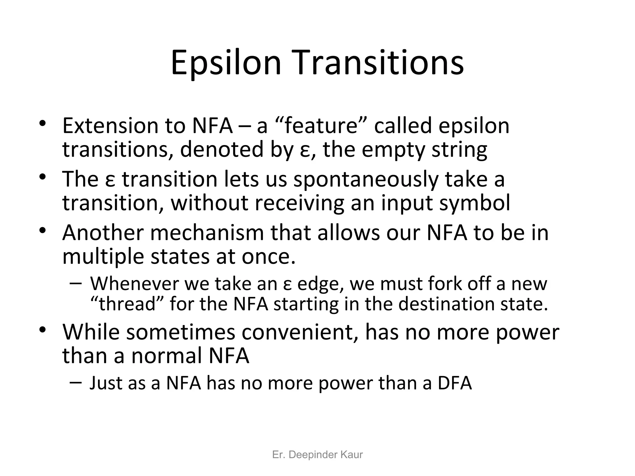NFA or Non deterministic finite automata | PPT