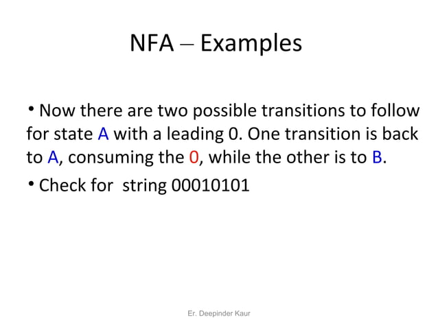 NFA or Non deterministic finite automata | PPT