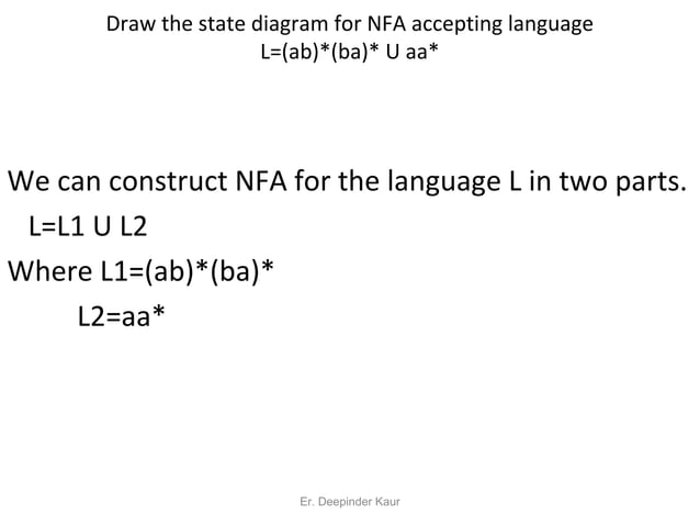 NFA or Non deterministic finite automata | PPT