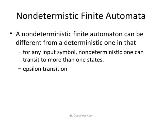 Nfa Or Non Deterministic Finite Automata