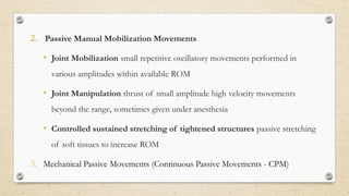 Lec 2 Passive Movements (techniques, types, effects and principles).pptx