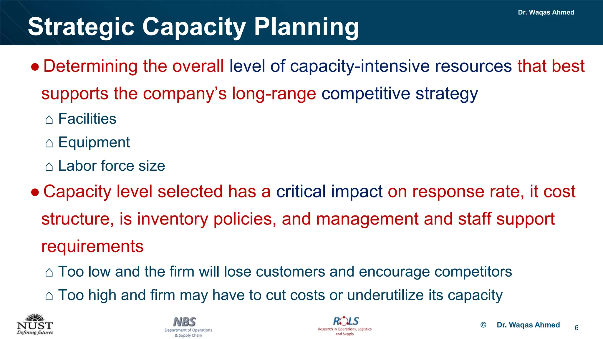 Lec 2 Strategic Capacity Management for Supply Chain Management | PPT
