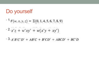 Simplification of Boolean Functions | PPTX