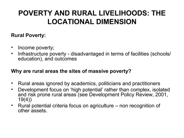Livelihood and rural development | PPT | Agriculture | Industries