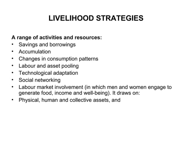 Livelihood and rural development | PPT | Agriculture | Industries