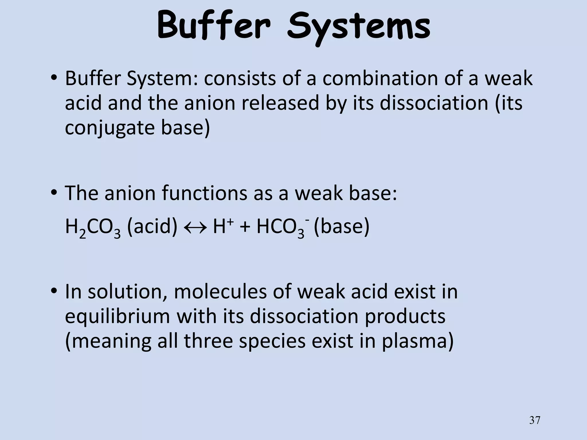 Water, acid base balance, buffer systems | PPTX